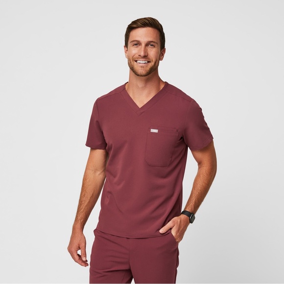 Figs | Shirts | Figs Men Dark Cherry Med Slim Leon 3pocket Top | Poshmark